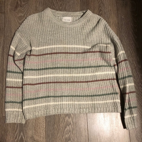Pink Rose | Sweaters | Pink Rose Striped Sweater | Poshmark
